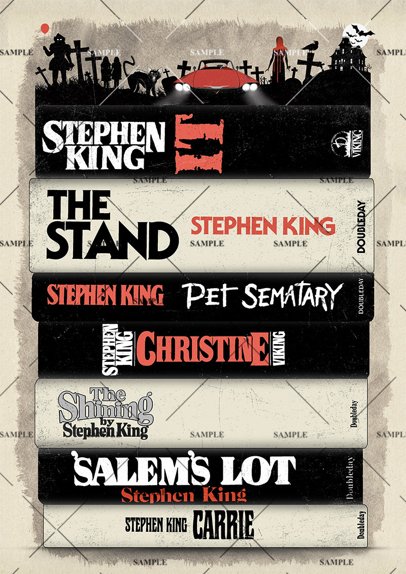 Stephen King Book Stack Poster print – CultClippings
