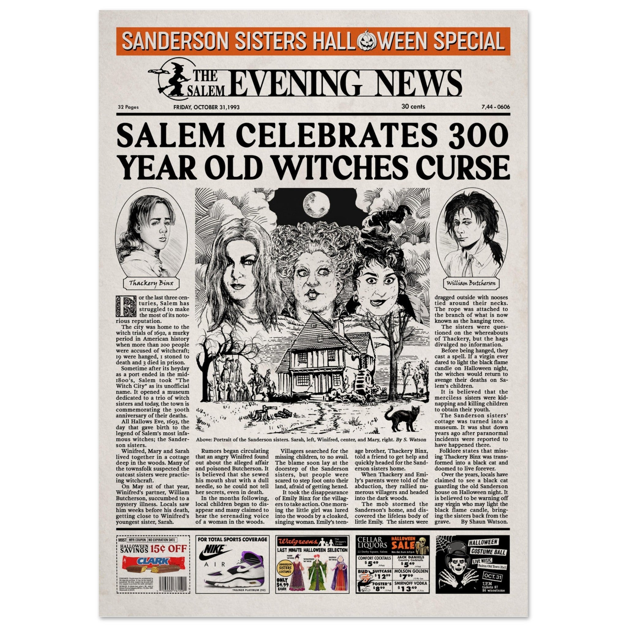 Hocus Pocus Newspaper poster print – CultClippings