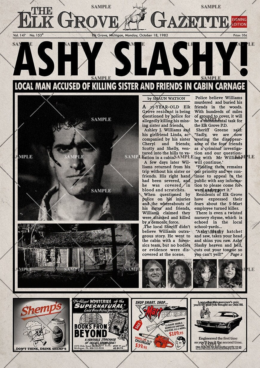 The Evil Dead Newspaper Poster Print – CultClippings
