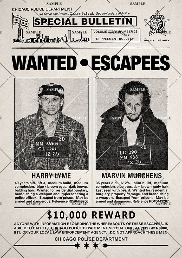 Home Alone 2 Wet Bandits Wanted Poster print – CultClippings